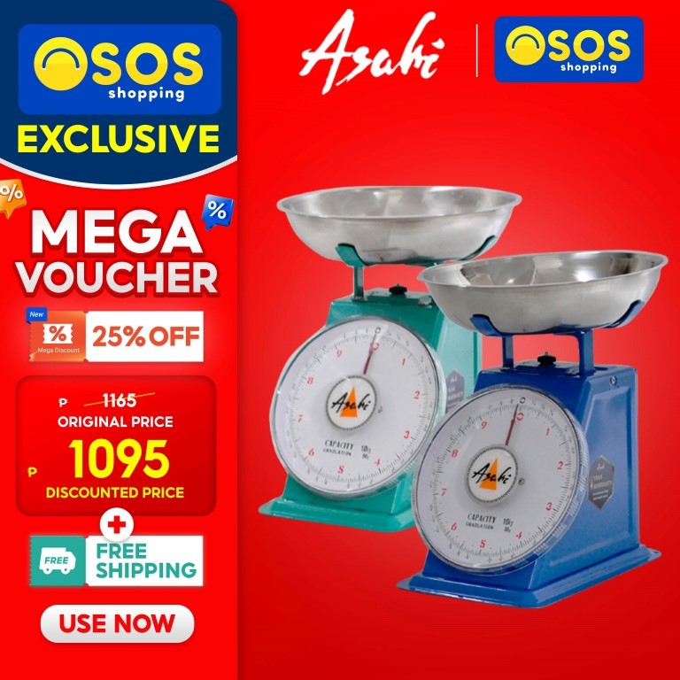 Asahi Original Spring Dial Weighing Scale 10kg Aluminum Pan PS-100 •OSOS• | Shopee Philippines