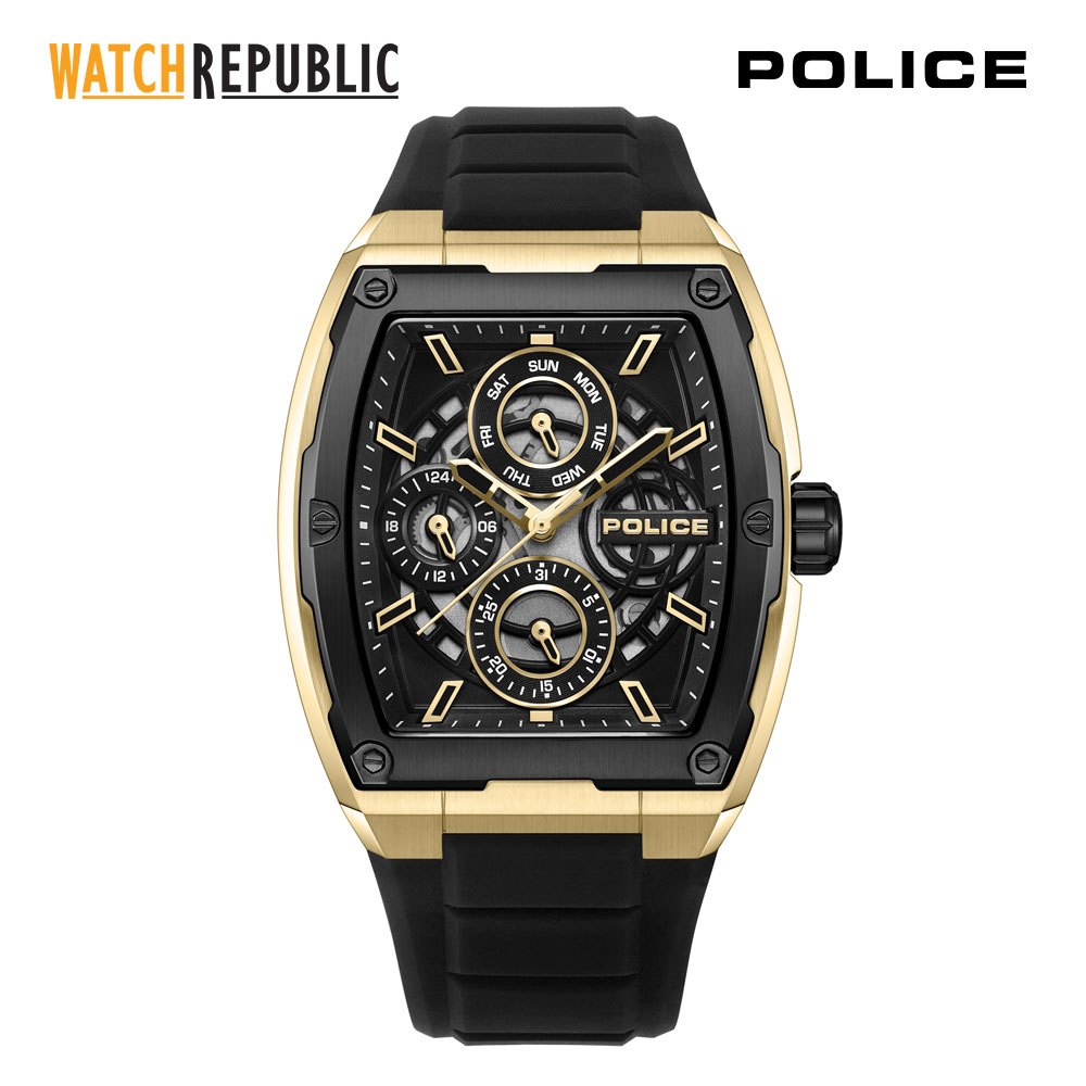 Police Creed Black Rubber Analog Quartz Watch For Men PPEWJQ0004540 ...