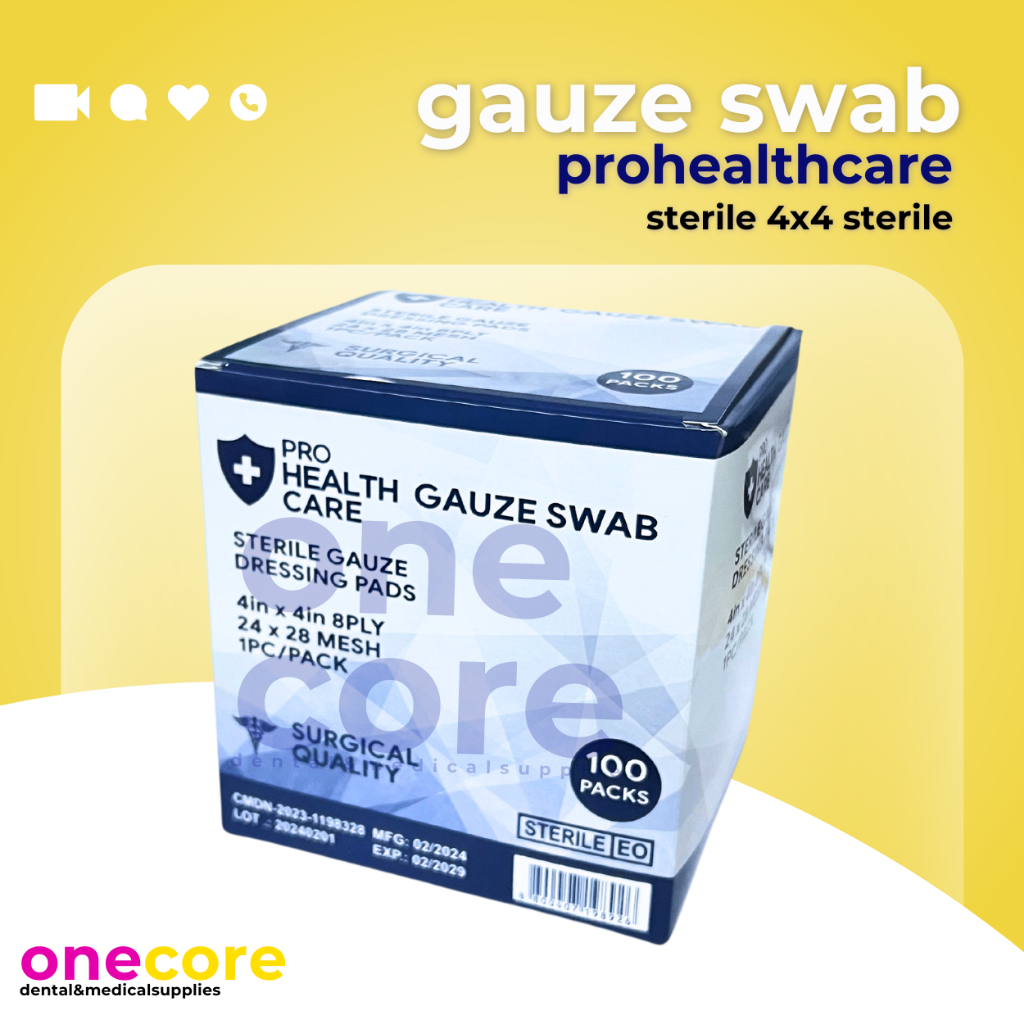 Prohealthcare Gauze Swab / Gauze Pad (4x4x8ply) Sterile Dressing Pads ...