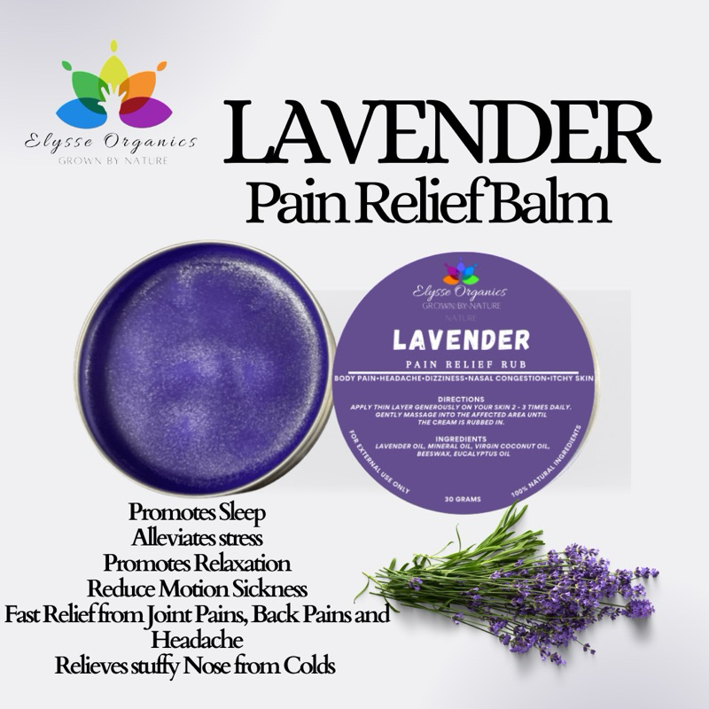 Elysse Organics Pain Relief Balm Lavender Essential Oil Balm ...