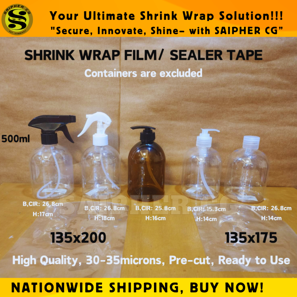 Shrink Wrap Plastic Packaging for Bottle Container Transparent Plastic ...