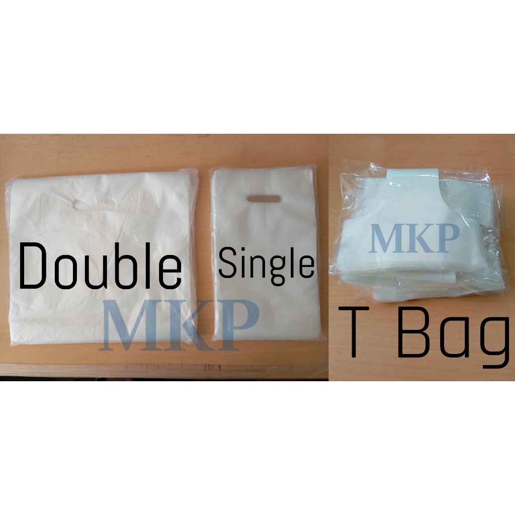 (100pcs-500pcs) Takeout Plastic Bag SINGLE/DOUBLE/T-Shaped Plastic Bags ...