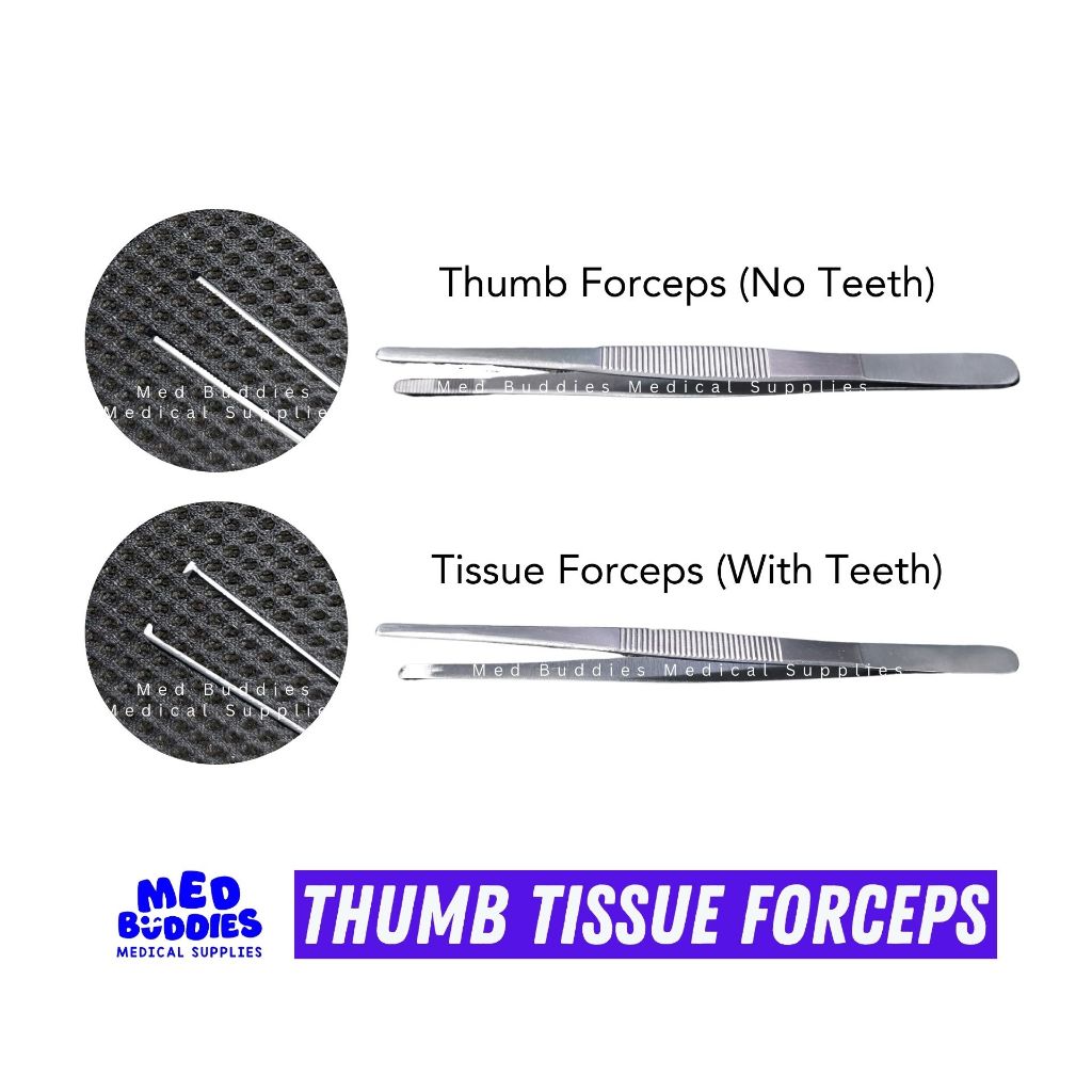 Thumb Tissue Forceps | w/ or w/o Teeth | Stainless Steel Forceps ...