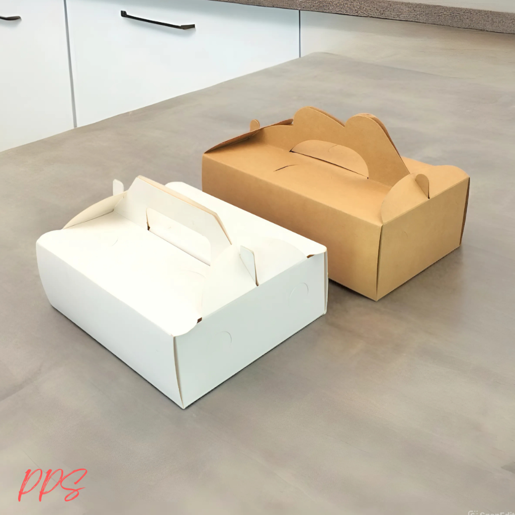 10pcs Chicken Box Medium Size with Handle Plain Kraft & Plain White ...