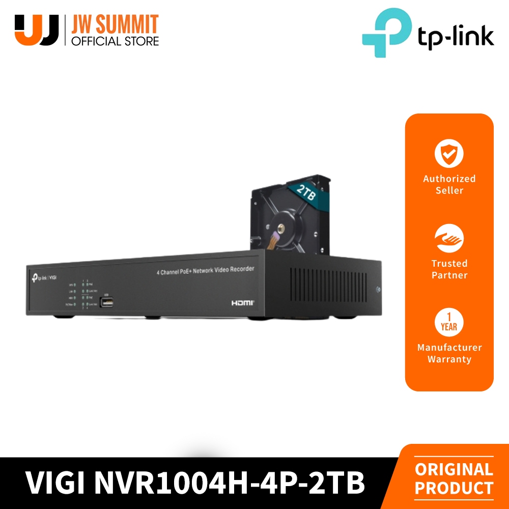 TP-Link VIGI NVR1004H-4P 4 Channel PoE+ Network Video Recorder with 2TB HDD | Shopee Philippines