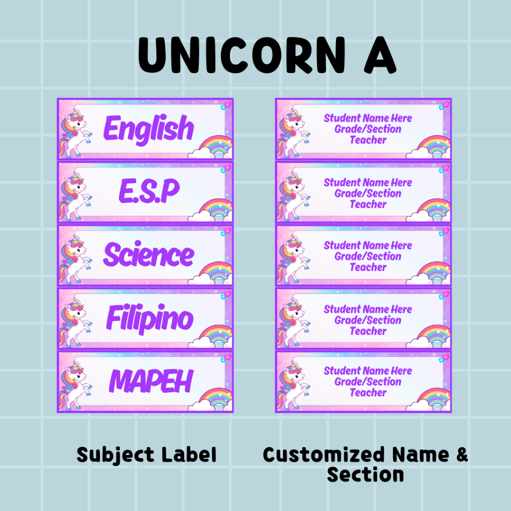 Customized Subject & Name Label Stickers Set | Shopee Philippines