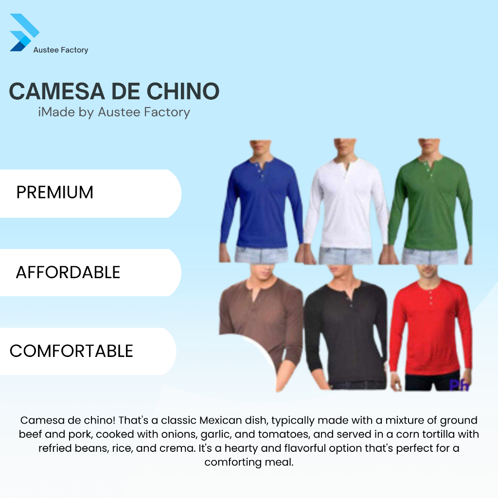 Austee Camisa de Tsino Long sleeves for Men Farmer Attire | Shopee ...