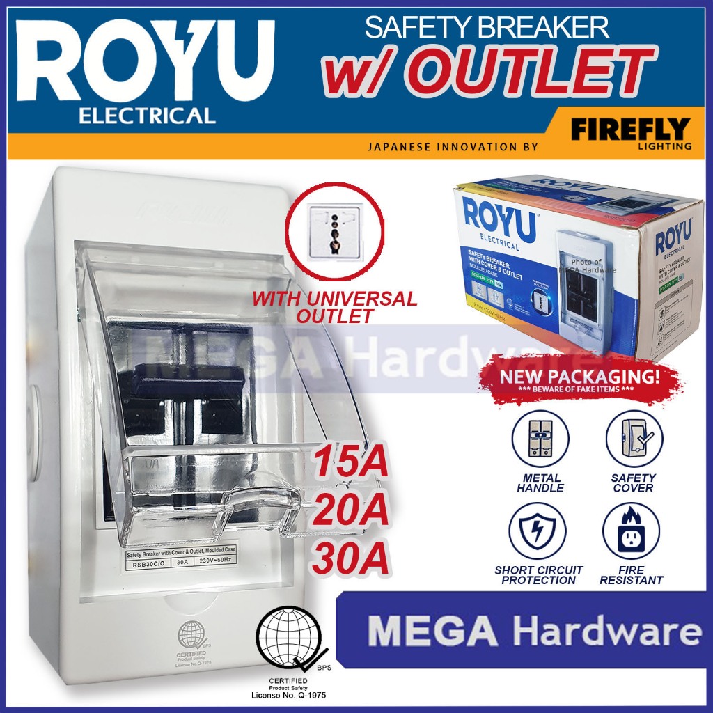 ROYU SAFETY BREAKER 15A 20A 30A 40A 60A (WITH HOUSING) | Shopee Philippines