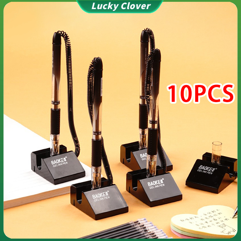 10Pcs 0.5mm/0.7mm Black Table Pen Bank Counter Pen Business Office ...