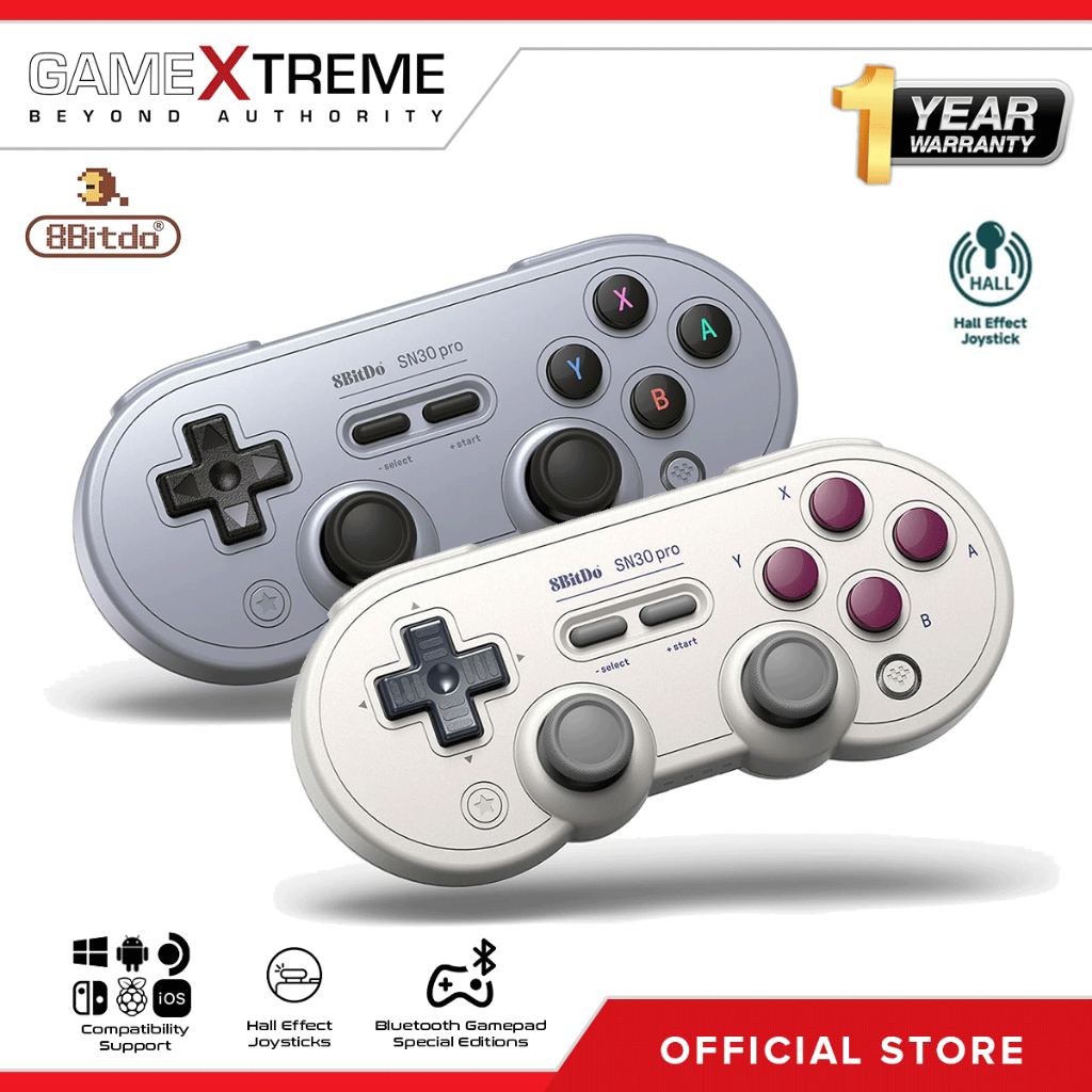 8bitdo San30 Pro Gamepad Hall Ed. For Windows/Android/Apple/MacOS/Steam ...