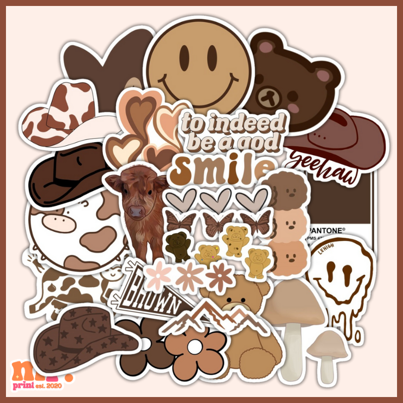 BROWN VOL 3 STICKERS AESTHETIC CUTE BOHO | WATERPROOF STICKERS | Shopee ...