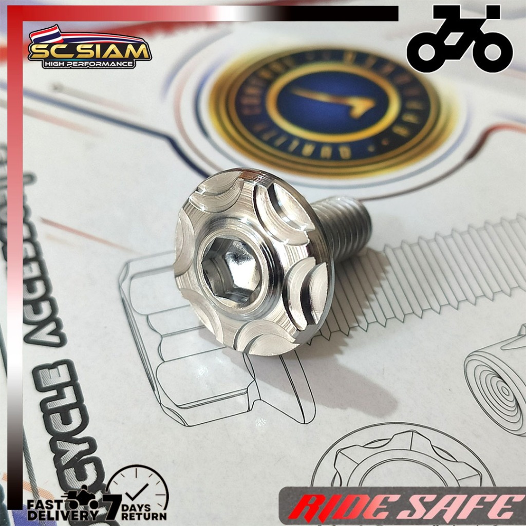 SC SIAM STAINLESS BODY BOLTS 6X20 STAR TYPE CNC BOLTS FOR WAVE / XRM ...