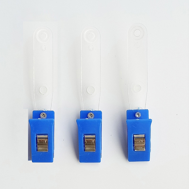 50pcs Plastic ID Badge Clip with Clear PVC Straps for ID Cards Name Tag ...