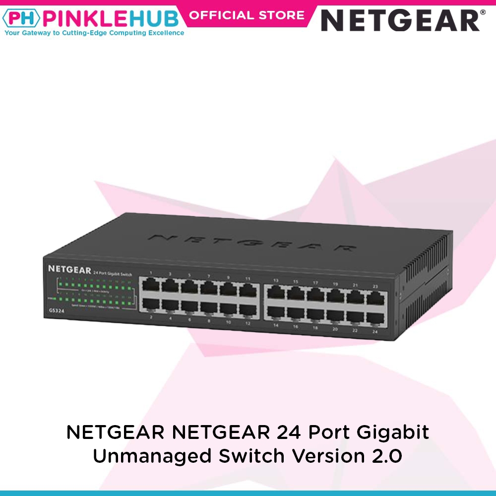 NETGEAR 24 Port Gigabit Unmanaged Switch Version 2.0 (GS324-200NAS ...