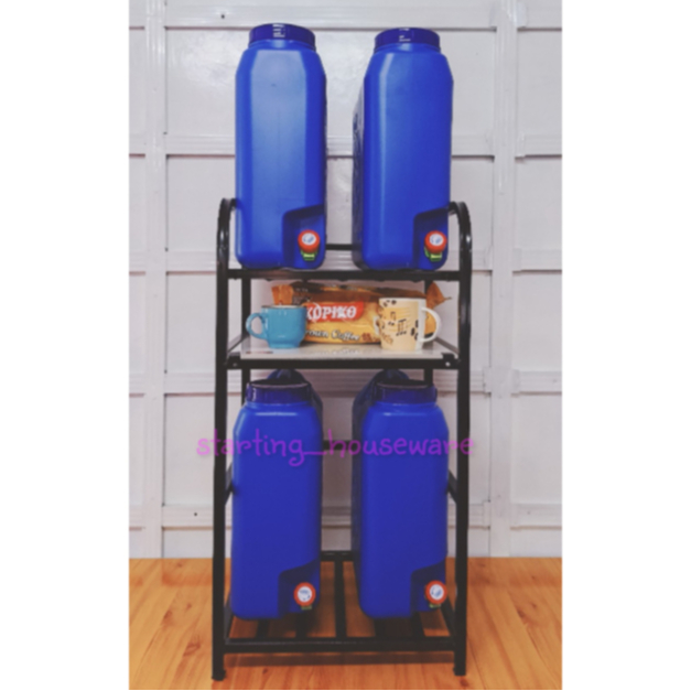 (BLACK COLOR) Water Gallon Rack Stand (Double) 42cm width 47cm length ...