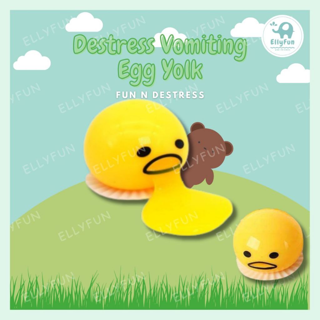ELLYFUN Slimy Vomiting Egg Yolk Toy Stress Reliever Prank Toy Lazy Egg ...