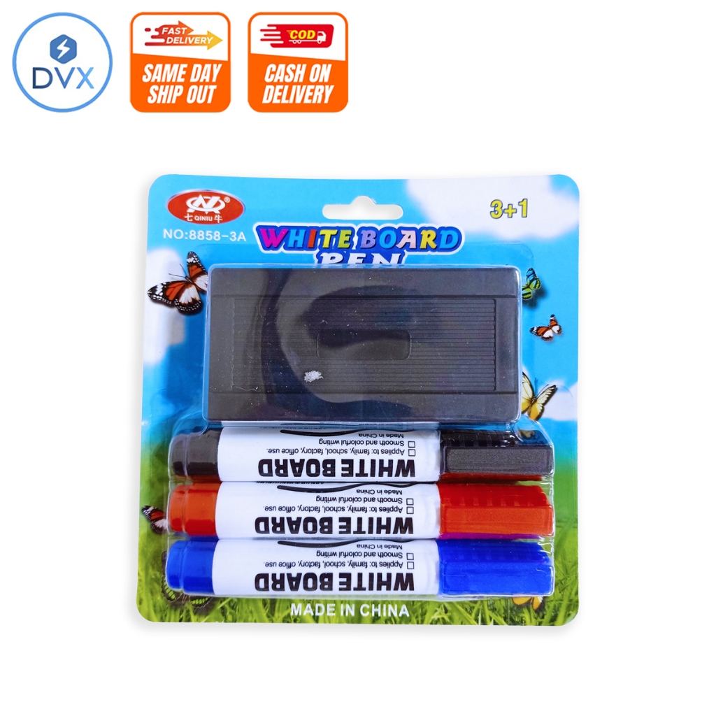 COD DVX Blue Black Red Whiteboard Markers w/ White Board Eraser 3pc 4pc ...