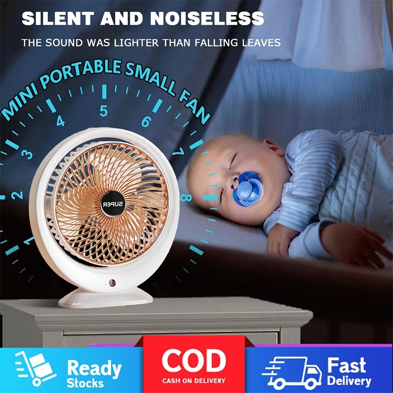 Portable Mini Thin Fan Blades Rechargeable Desk Fan Clip Mount Fan ...