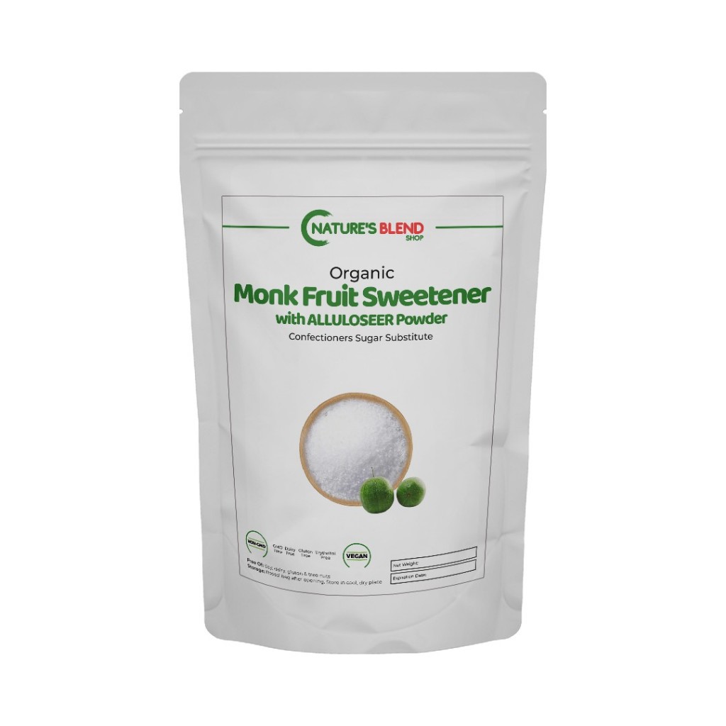 Monk Fruit Sweetener with Allulose, White Sugar Substitute, Vegan ...