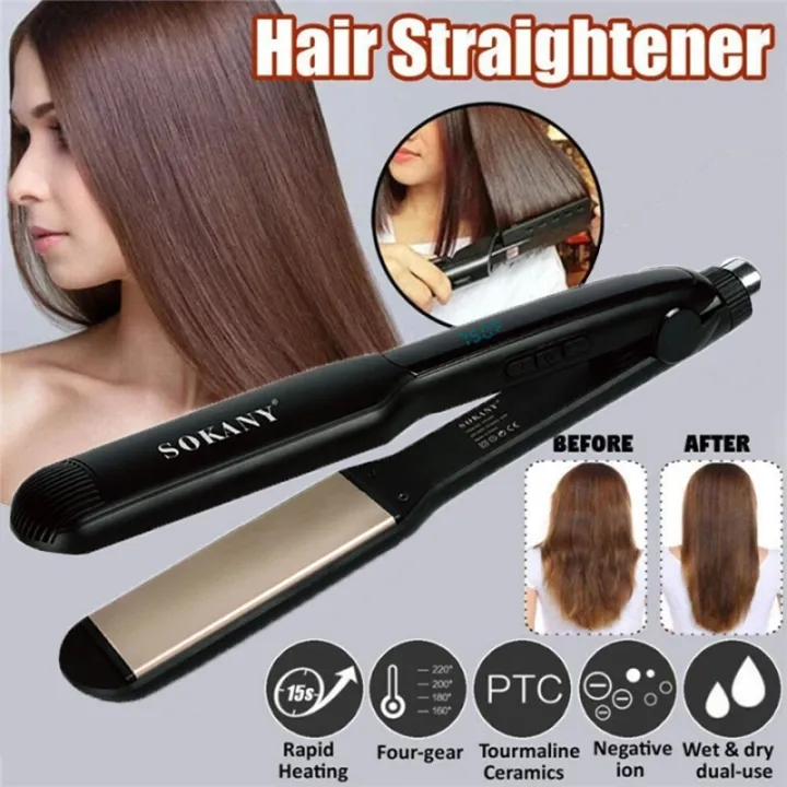 Sokany hair straightener Professional Edition Electric Fast heat Hair Iron Ceramic hair iron ...