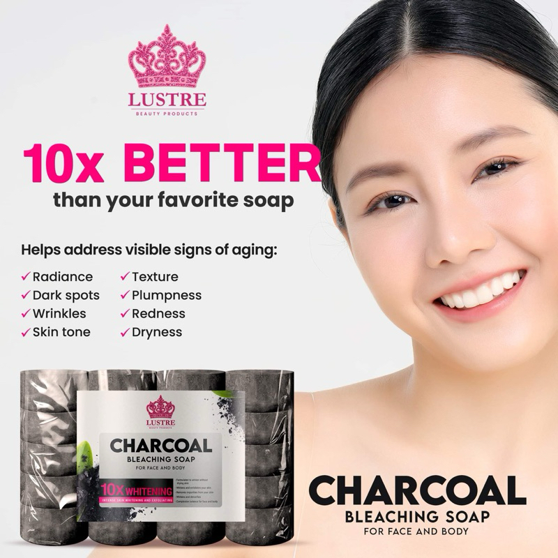 Lustre’s CHARCOAL BLEACHING Soap Round 20 pcs per Pack | Shopee Philippines