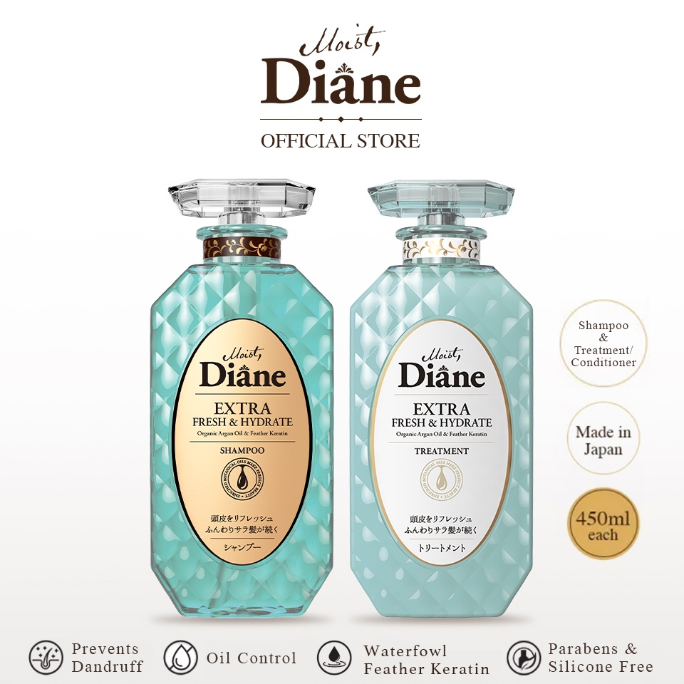 Moist Diane Extra Fresh & Hydrate Shampoo and Treatment (450 ML Each ...