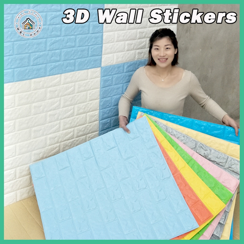77x70cm 3D Wall Sticker Bricks Waterproof Foam Design For Interior ...