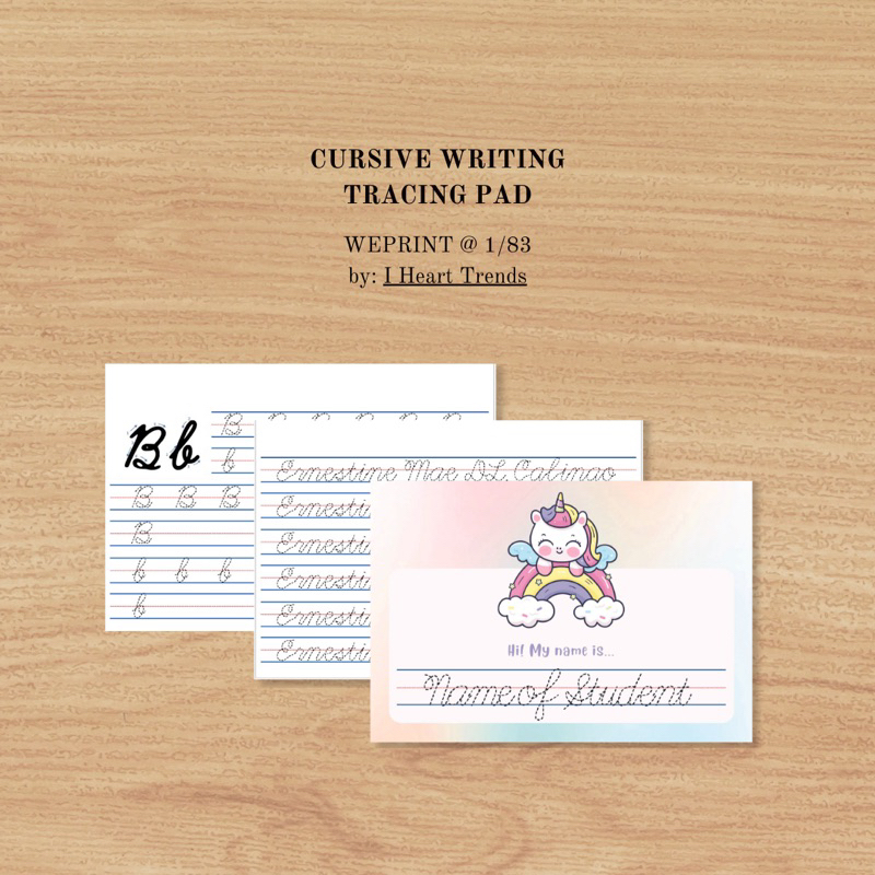 WEPRINT by ihearttrends | Customized Tracing Pad Cursive Name Writing ...