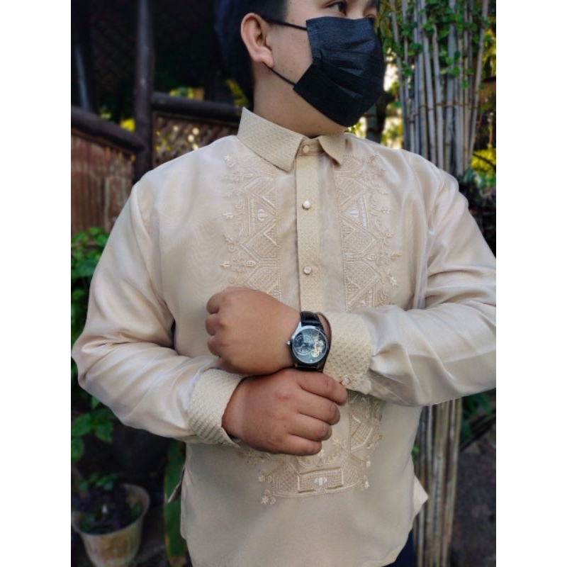 HABLON Modern Contemporary Barong Tagalog Attire Men Beige Wedding ...