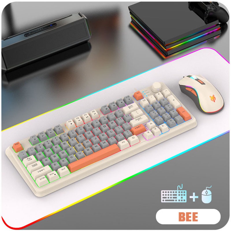 [Local 24H]K820 RGB Wired Gaming Keyboard USB 94-key Keyboard+Mouse Kit ...