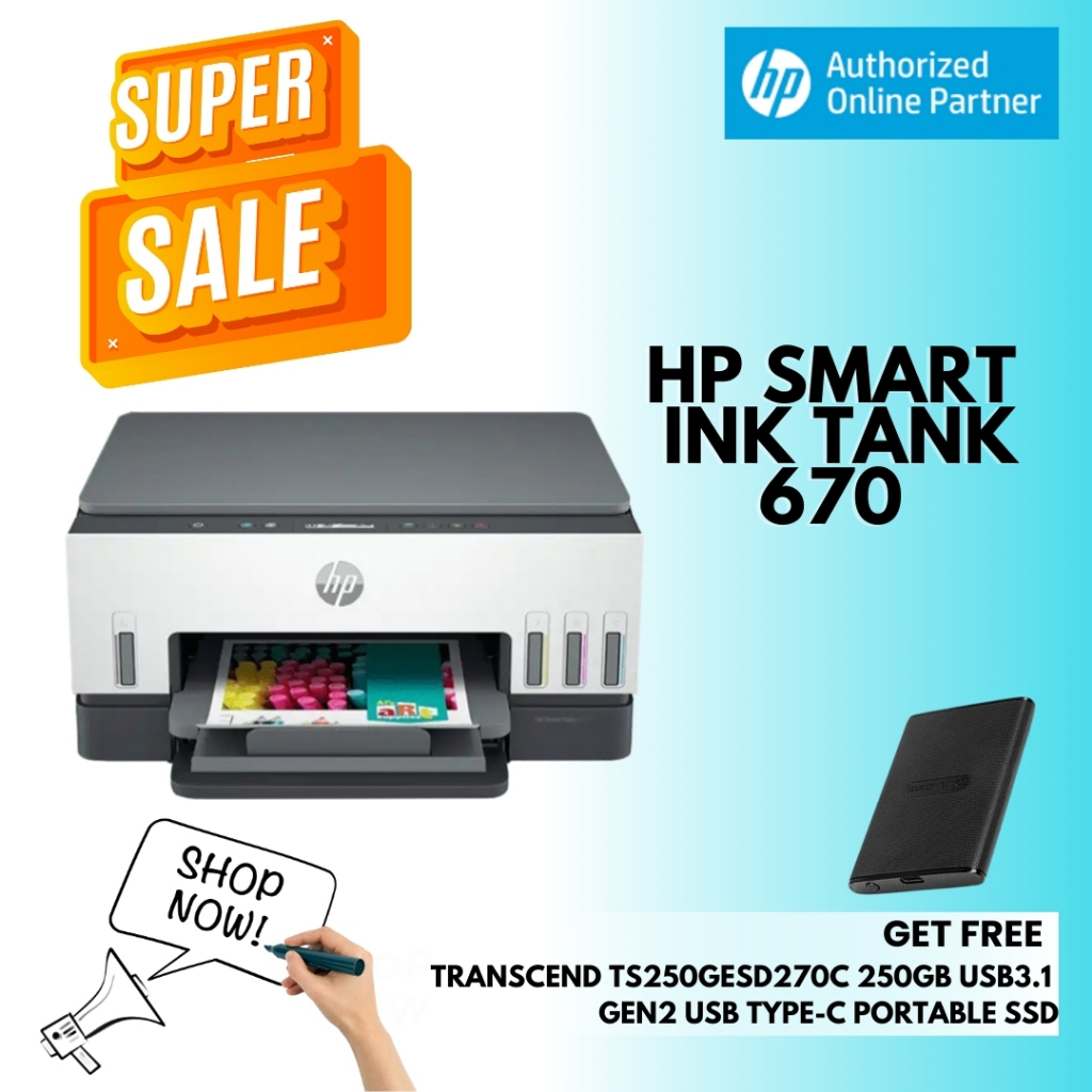 HP Smart Ink Tank 670 A4 Color Printer All in One Printer, Scanner ...