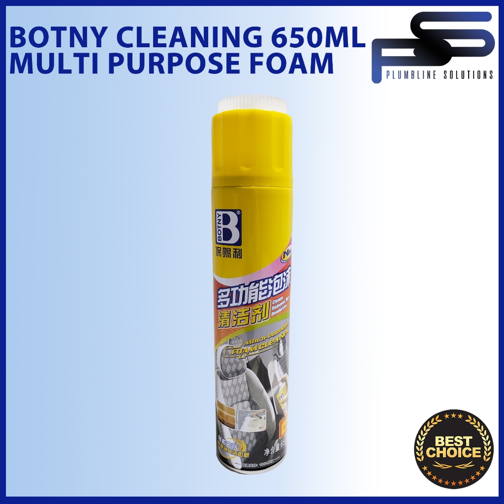 Multi Purpose Foam Cleaner with Free Brush 650 ML All purpose Cleaner for Leather Fabric Seats ...