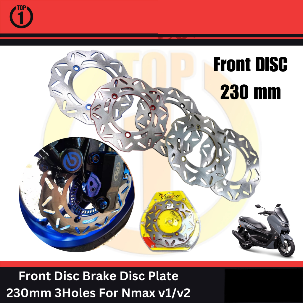 Top1 PH Motorcycle Front Disc Brake Disc Plate 230mm 3Holes For Nmax v1 ...