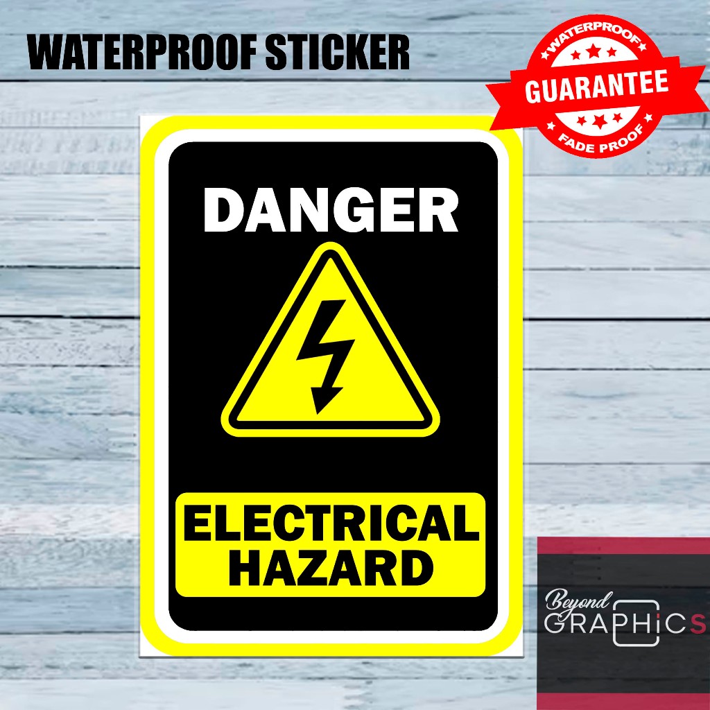 BG Danger Electrical Hazard Warning Sign PVC Sticker Metal Sheet ...
