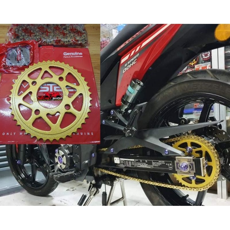 GTR150/RS150/WINNERX150 SPROCKET SET AND CHAIN(15T- 44T) X1R BRAND ...