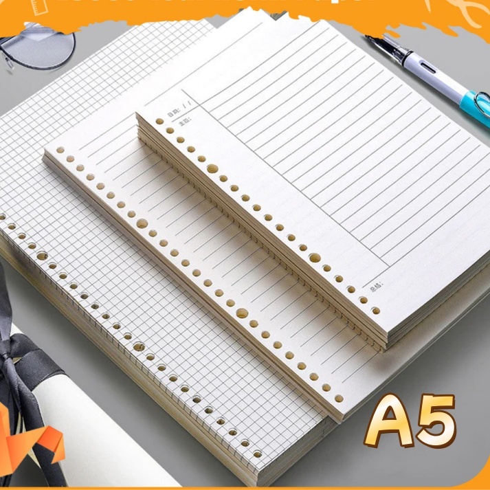 A5 Refill Paper 60Sheets 20 Holes Loose-Leaf Notebook Spiral Binder ...