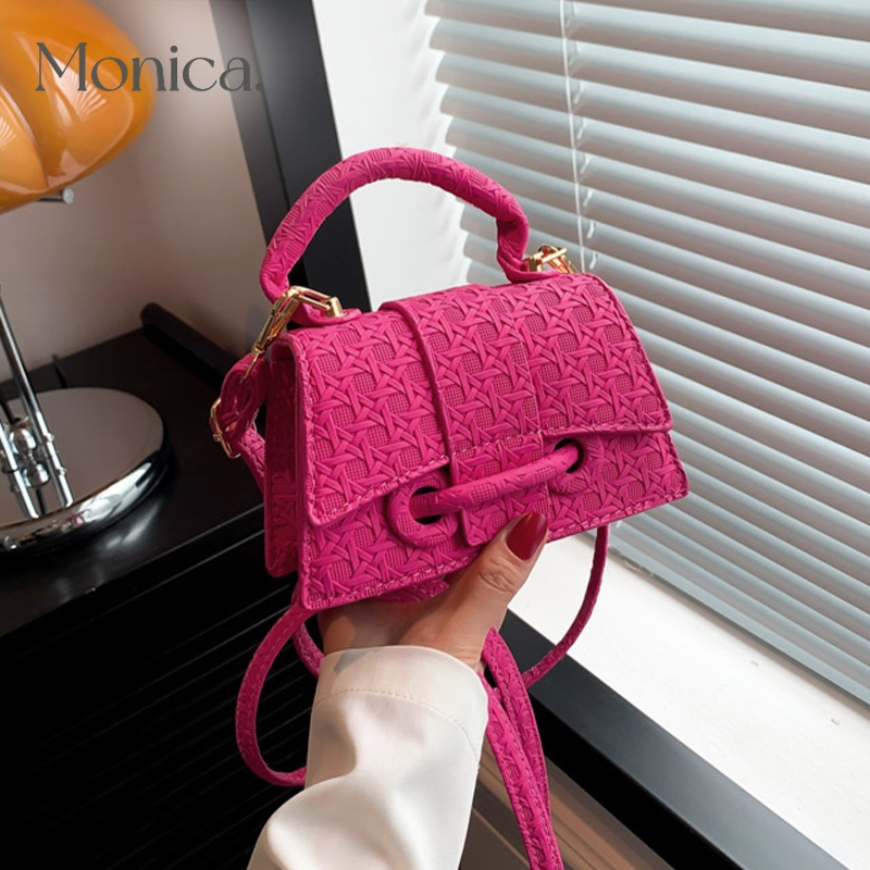 【Monica】Women Casual Basic Shoulder Bag PU Handbag For Girls Simple ...