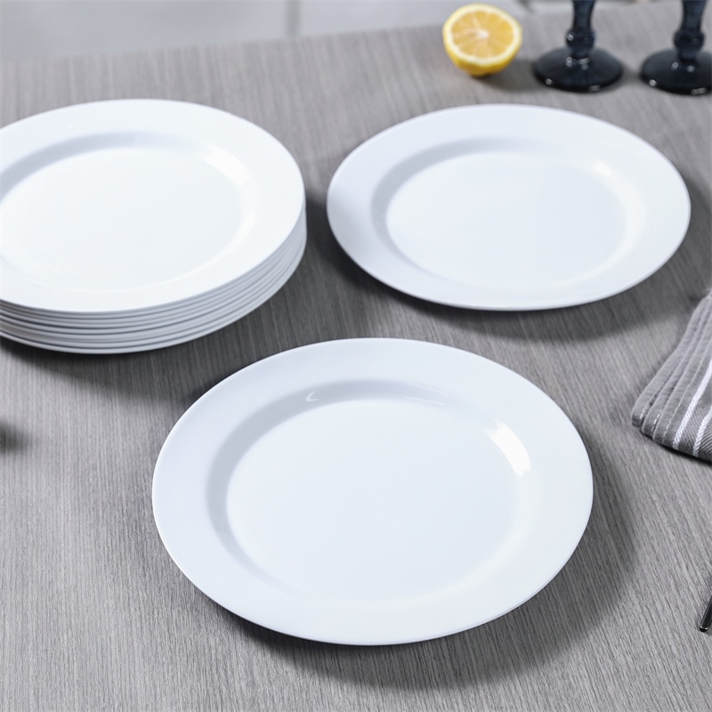 FAMILIFE 1pc 8/9/10inch Ceramic Plate Dinnerware Plates Classic Pure ...