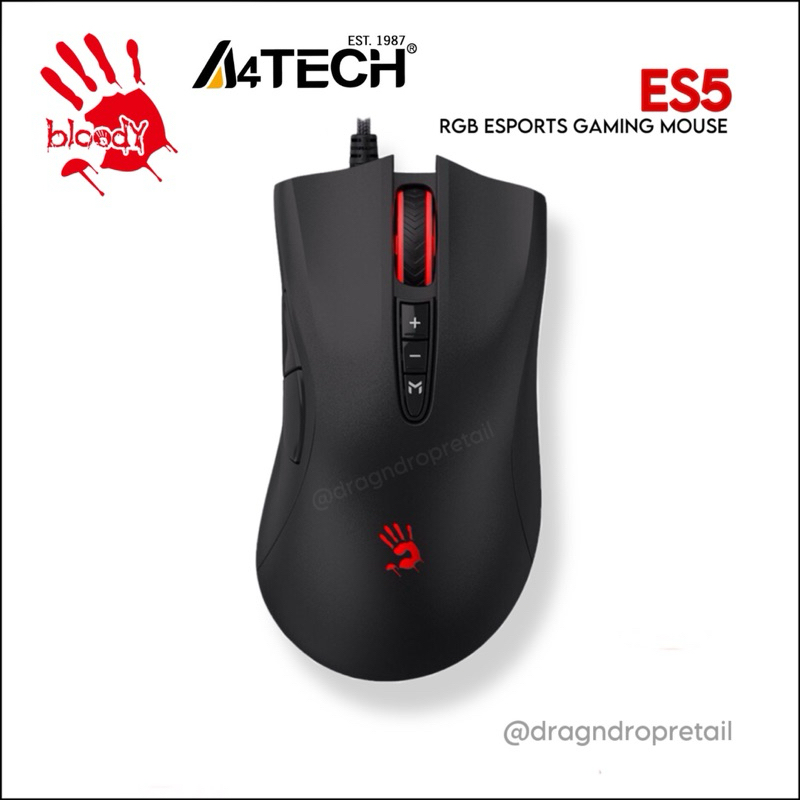 A4TECH BLOODY ES5 RGB ESPORTS Gaming Mouse, 3200 CPI PixArt Optical ...
