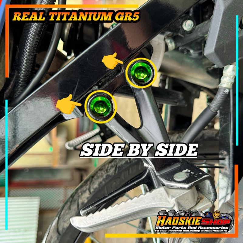 REAL TITANIUM GR5 RAIDER 150 Fi/Carb FOOTREST BRACKET BOLTS (sold as ...