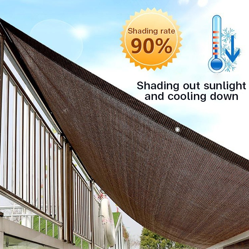 Sunblock Shade Cloth Brown and Black Net Privacy Screen for Balcony ...