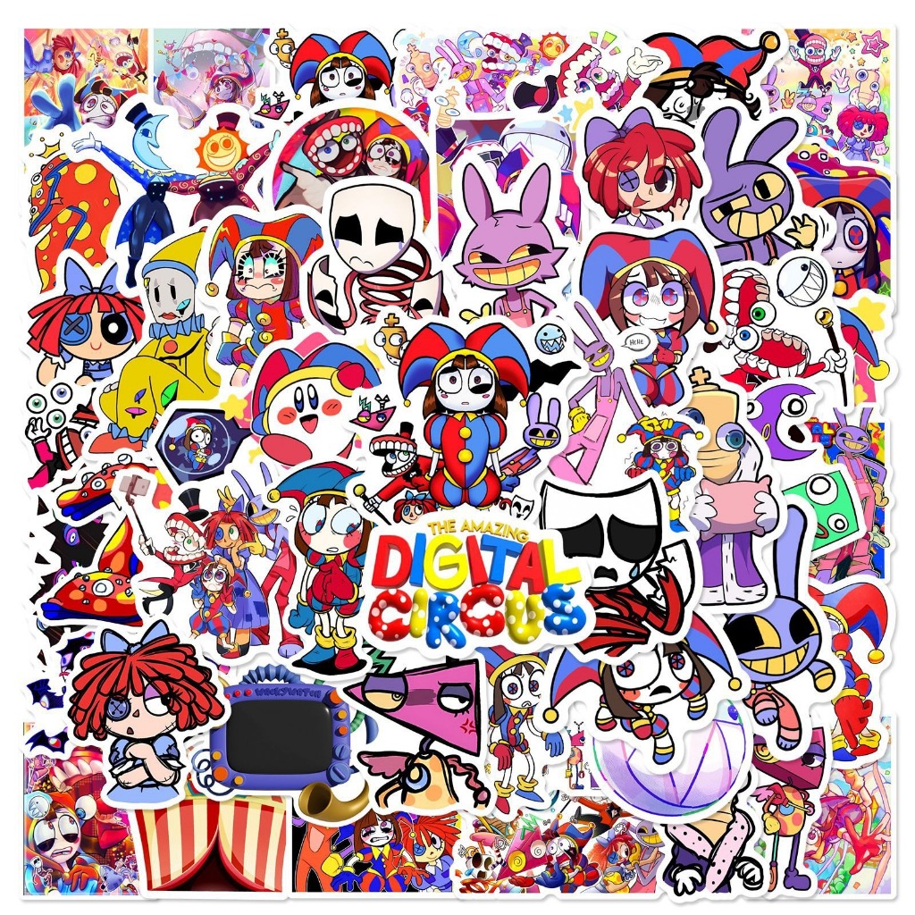 60pcs Amazing Digital Circus Stickers,Waterproof stickers | Shopee ...