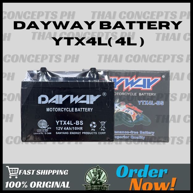 DAYWAY BATTERY YTX4L for mio i 125 / skydrive/ beat / smash / sniper ...