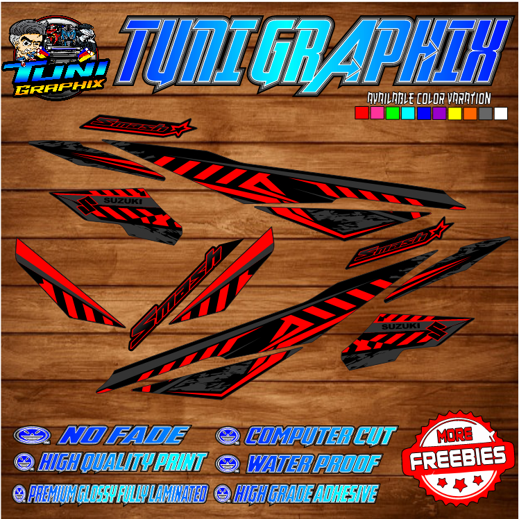 Suzuki Smash 115 2024 Stock Decals w/ freebies | Shopee Philippines