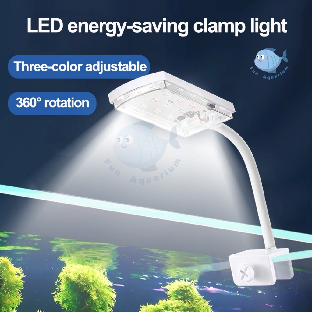 LED Fish Tank Clamp Light Aquarium Water Grass Light Color Changing ...
