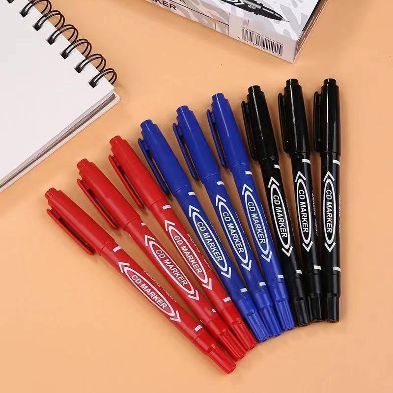 Double-headed Marker Oil Permanent Markers Waterproof Media Disc Dual ...