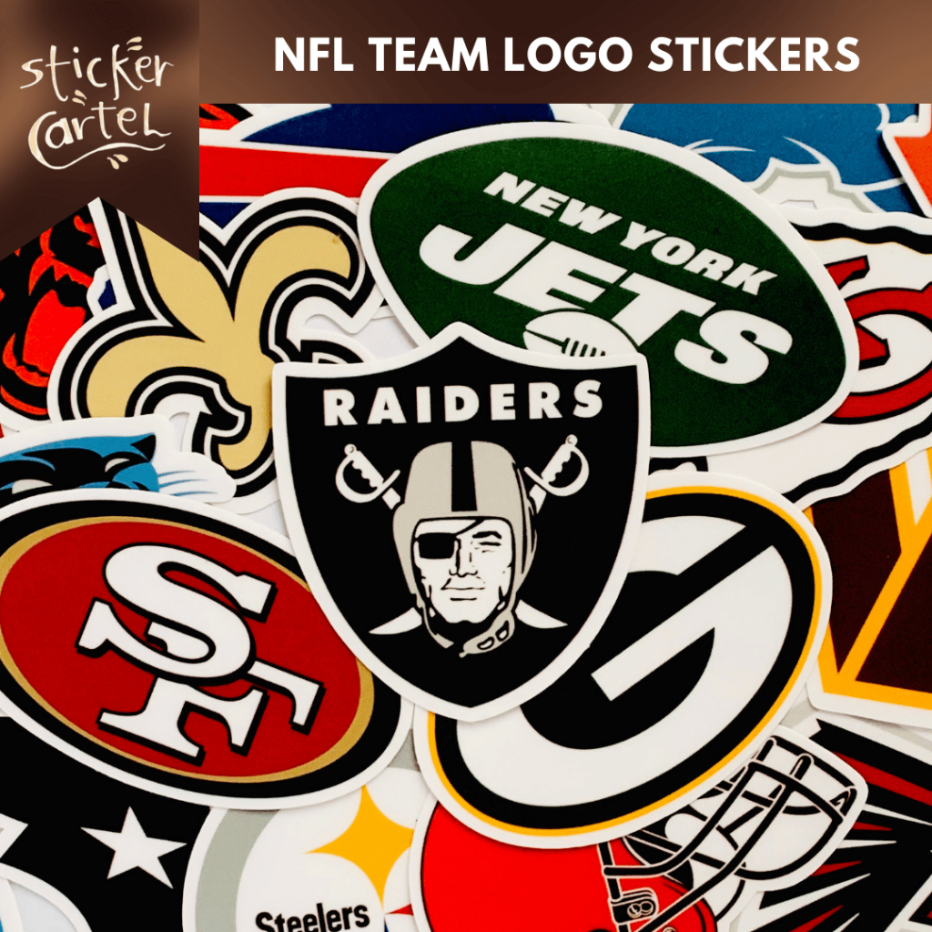 NFL-Inspired Football Team Logo Stickers -Waterproof Vinyl Stickers ...