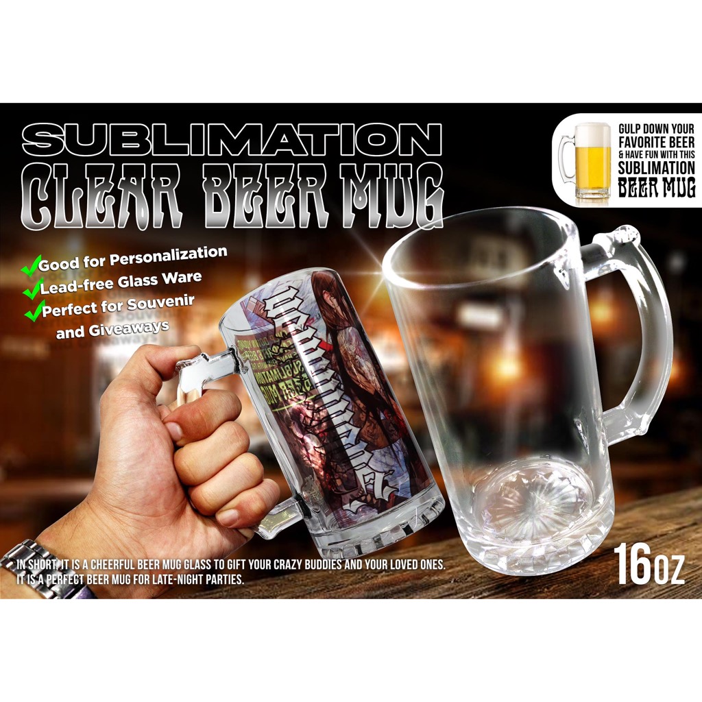 Sublimation Clear BEER MUG 160oz (2 pieces) | Shopee Philippines