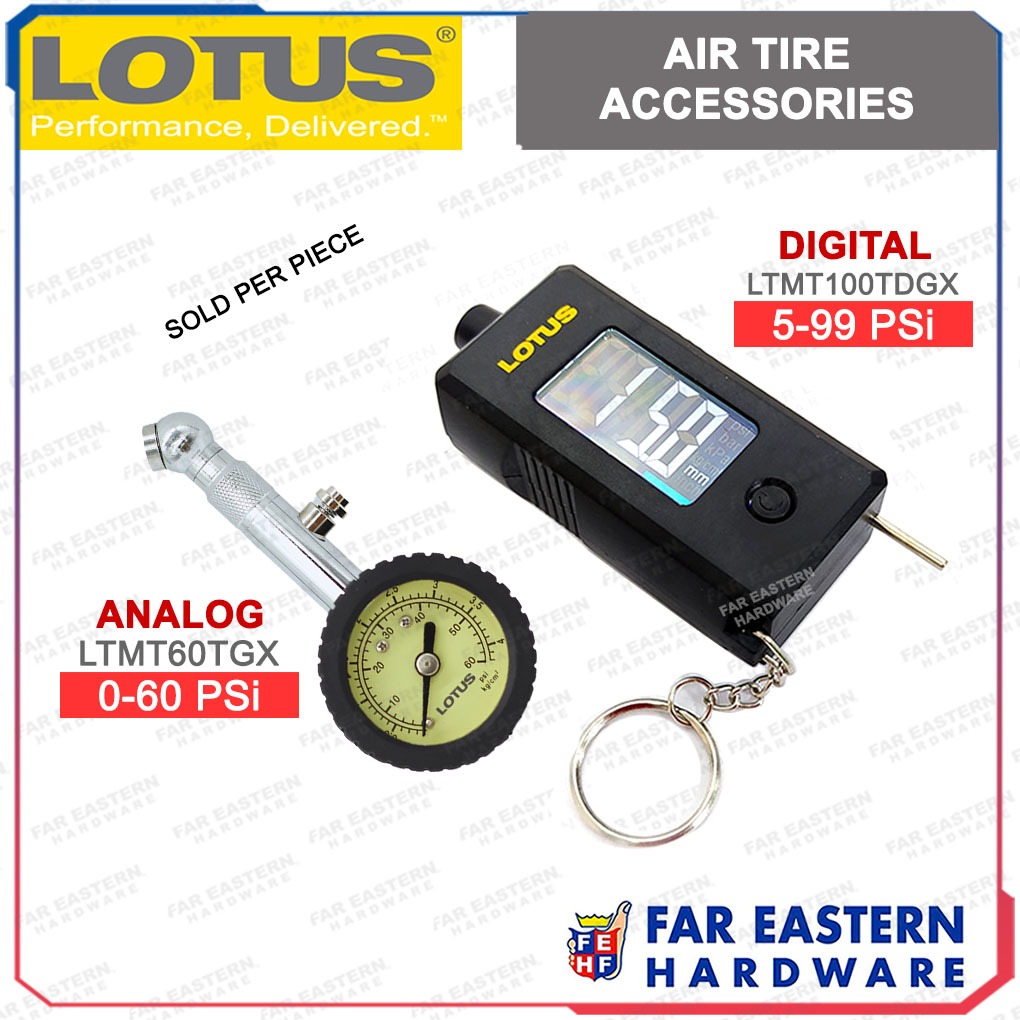LOTUS Air Tire Pressure Gauge Inflator LED Digital | Analog LTHT ...