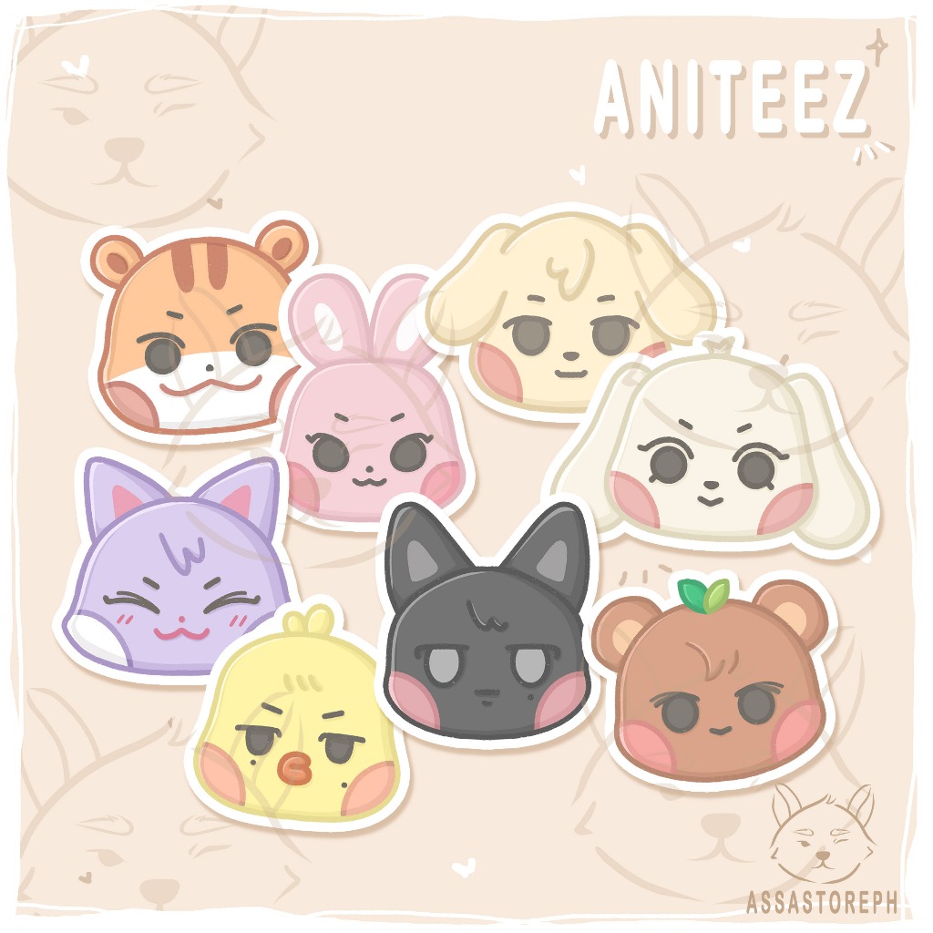 ATEEZ ANITEEZ Cute Sticker Art Print Fanart | Assastoreph | Shopee ...